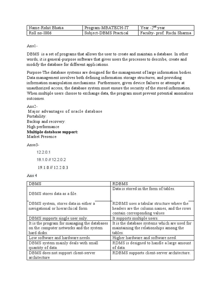 DBMS vs RDBMS: Key Differences Explained | PDF