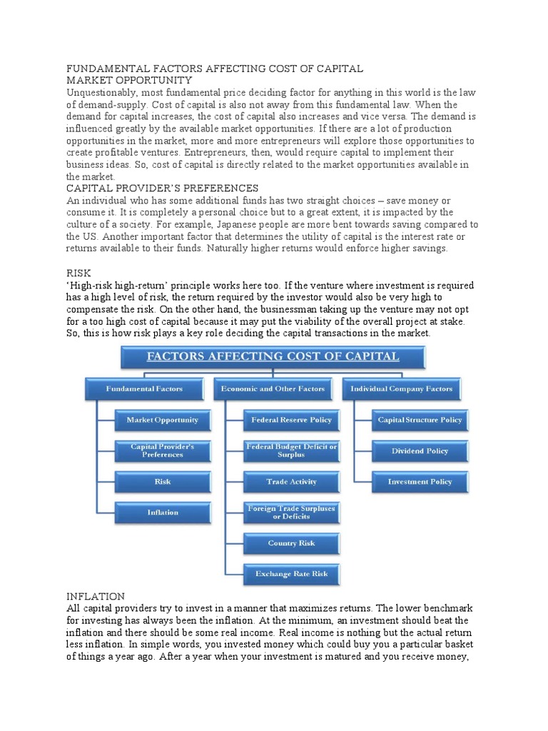 Fundamental Factors Affecting Cost of Capital Market Opportunity | PDF ...