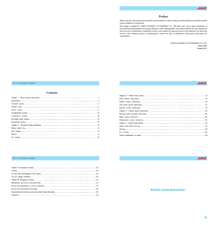 JAC T6 Service Manual | PDF