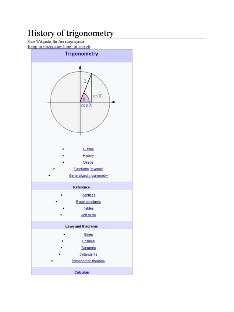 History of Trigonometry | PDF | Trigonometry | Trigonometric Functions