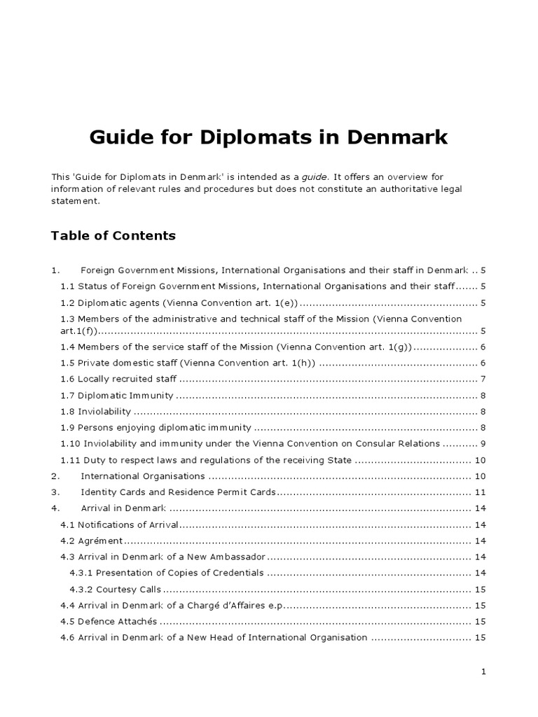 MASTER Web Guide For Diplomats in DK 12062020 | PDF | Diplomatic Rank ...