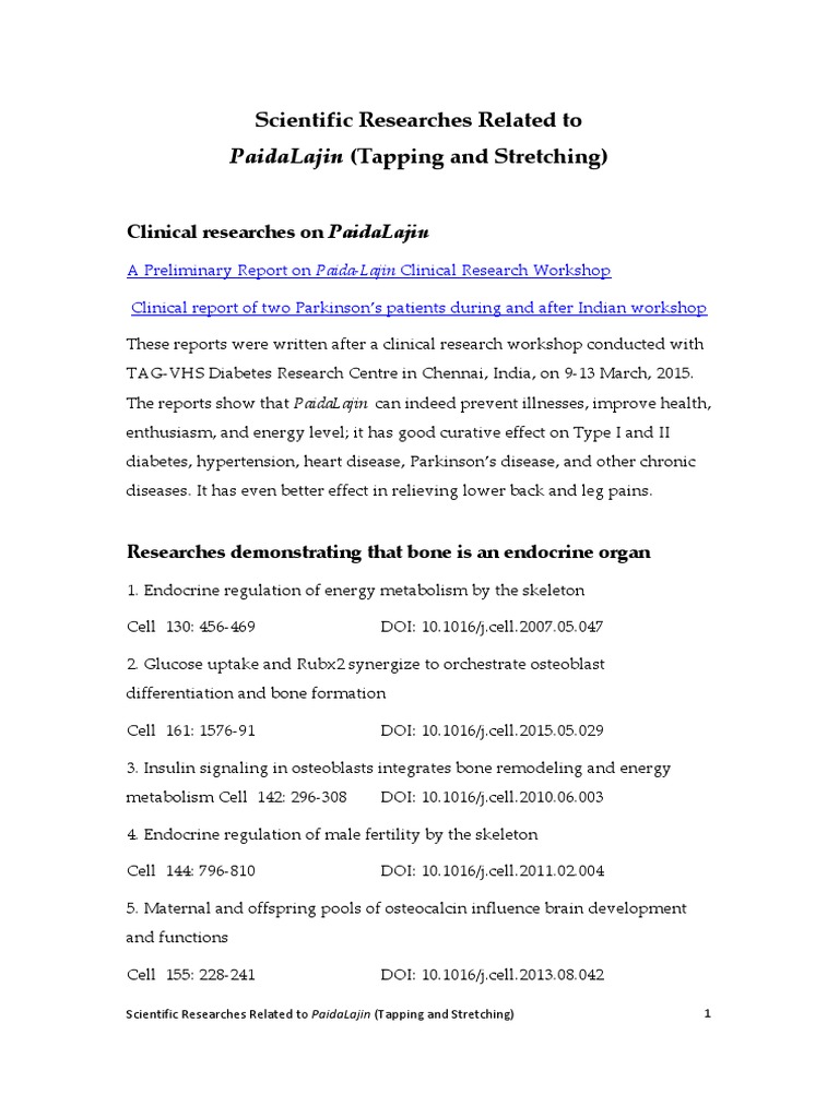 Paidalajin (Tapping and Stretching) : Scientific Researches Related To ...