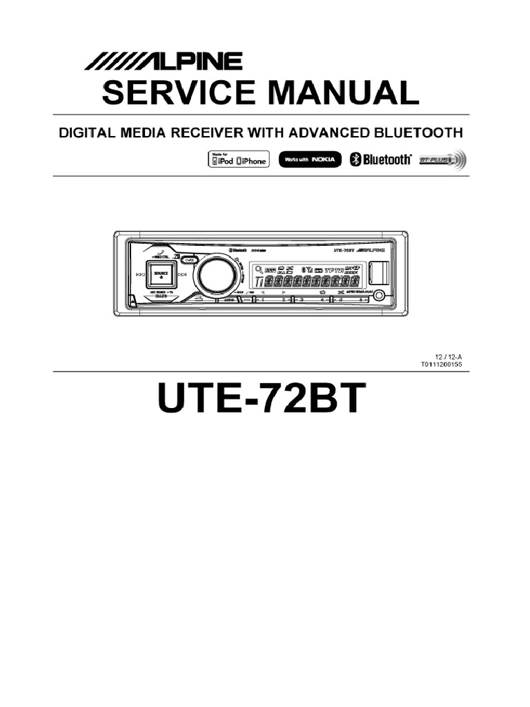 Alpine Ute-72bt | PDF | Fuse (Electrical) | Distortion