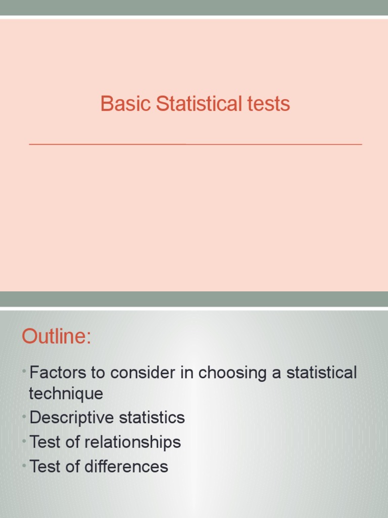 Basic Stat Tests | PDF | Student's T Test | F Test