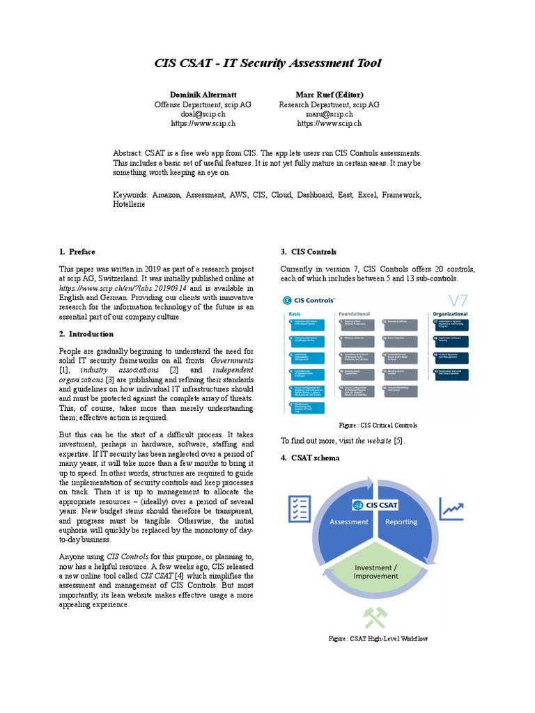 CIS CSAT: IT Security Assessment Tool | PDF | Computer Security | Security
