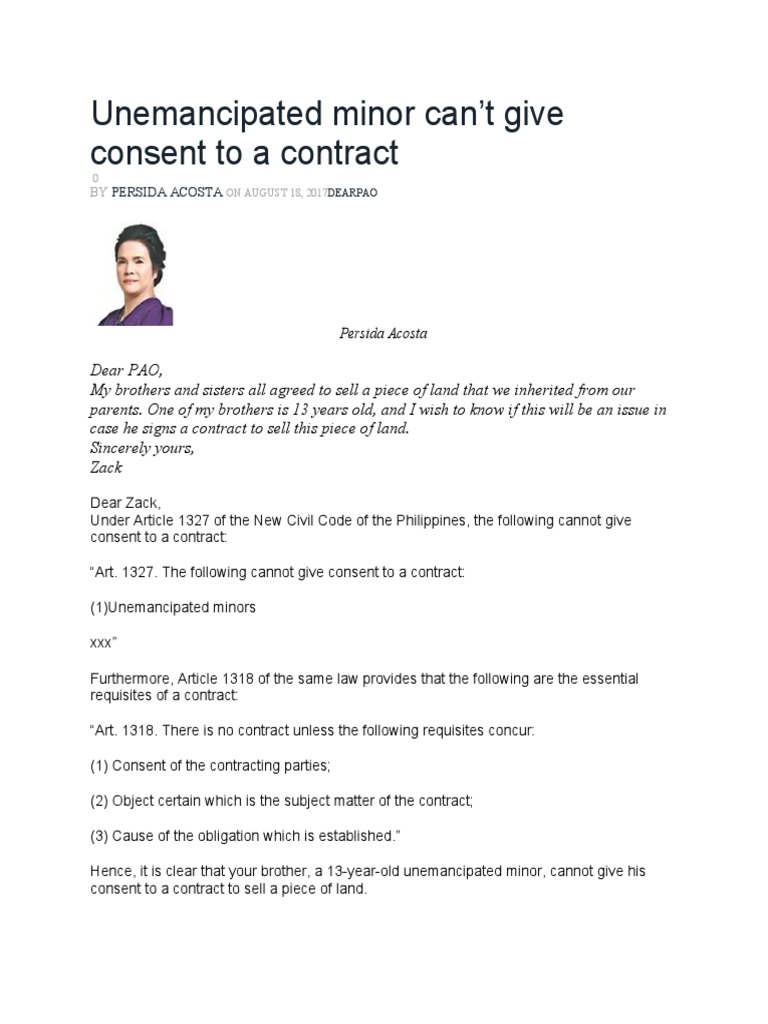 Minors and Contract Consent | PDF | Politics | Law