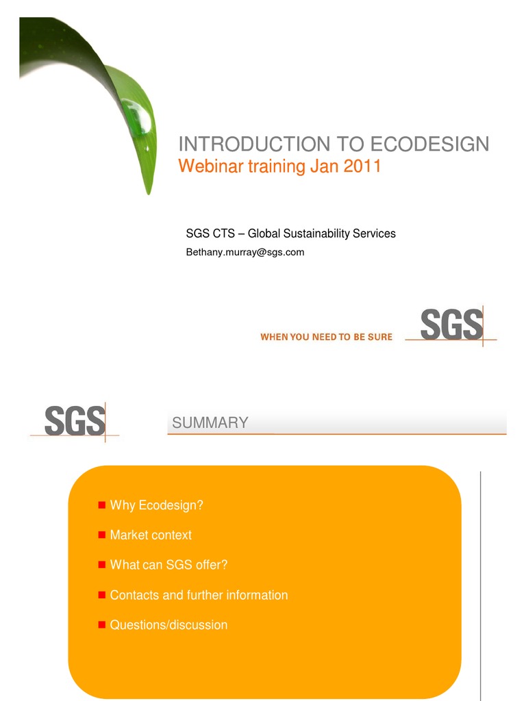 Webinar Ecodesign 20-01-2011 | PDF | Life Cycle Assessment | Carbon ...