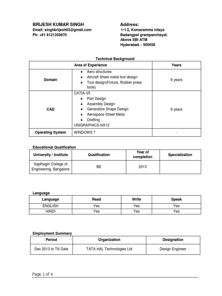 Brijesh Kumar Singh Address:: Page 1 of 4 | PDF | Software | Computing