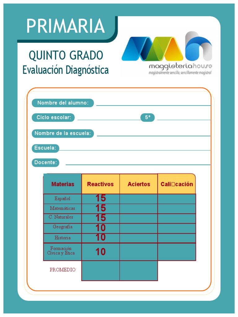 Evaluación Diagnóstica 5º Primaria | PDF | Evaluación | Investigación
