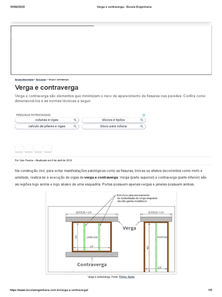 Verga e Contraverga - Escola Engenharia | PDF | Viga | Engenharia