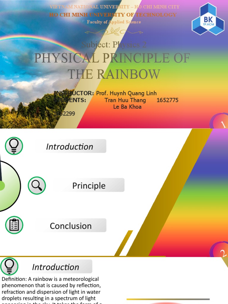 Physical Principle of The Rainbow | PDF | Rainbow | Refraction
