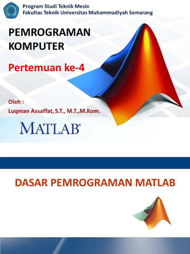 Pemrograman Dasar Matlab | PDF | Metode & Bahan Ajar | Komputer