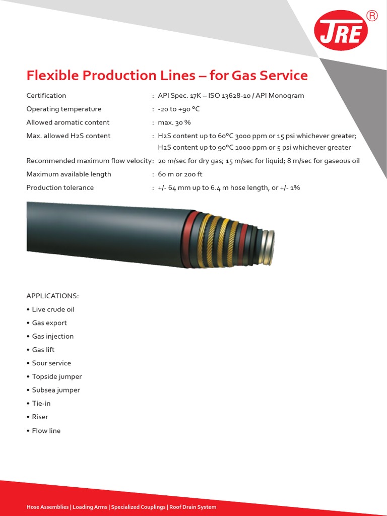 API 17K Production Hoses PDF | PDF | Gases | Pressure