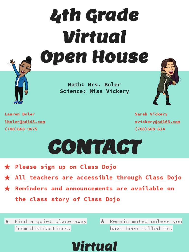 4th Grade Virtual Open House Schedule | PDF