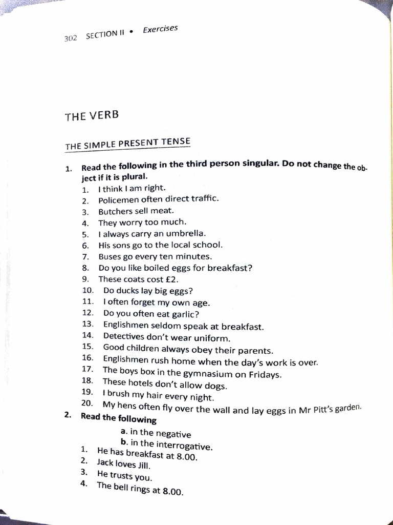 Homework Simple Present | PDF | Linguistics | Language Mechanics