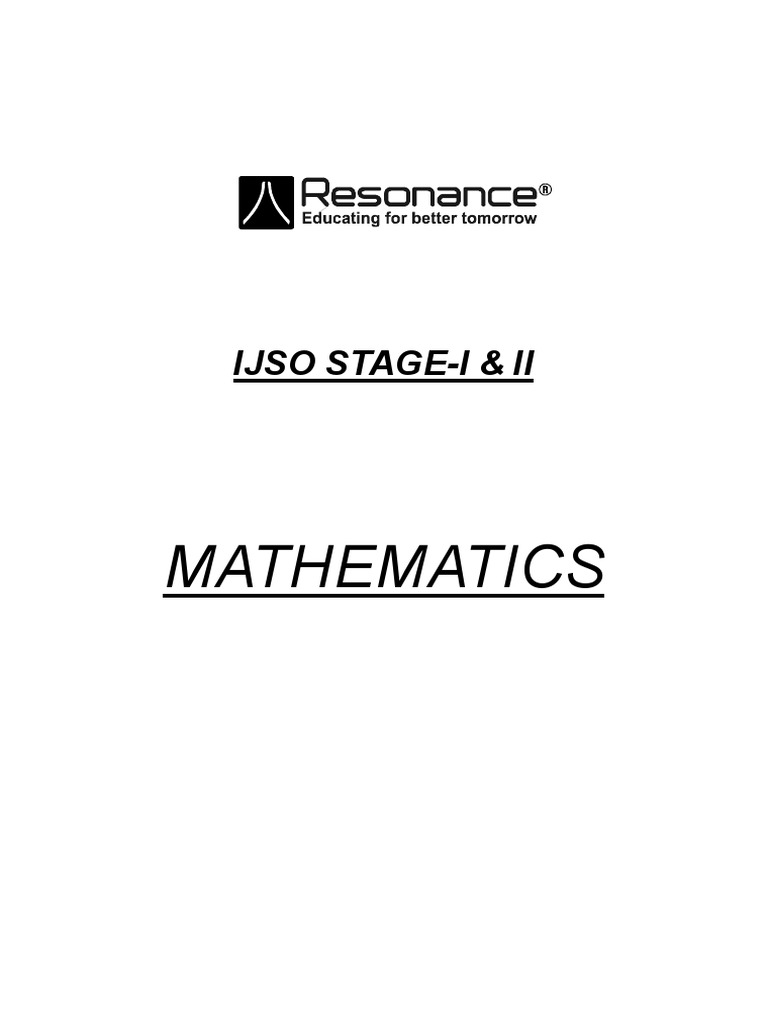 IJSO Stage-I & II - Expert - IX - Mahtemaitcs PDF | PDF | Numbers | Number Theory