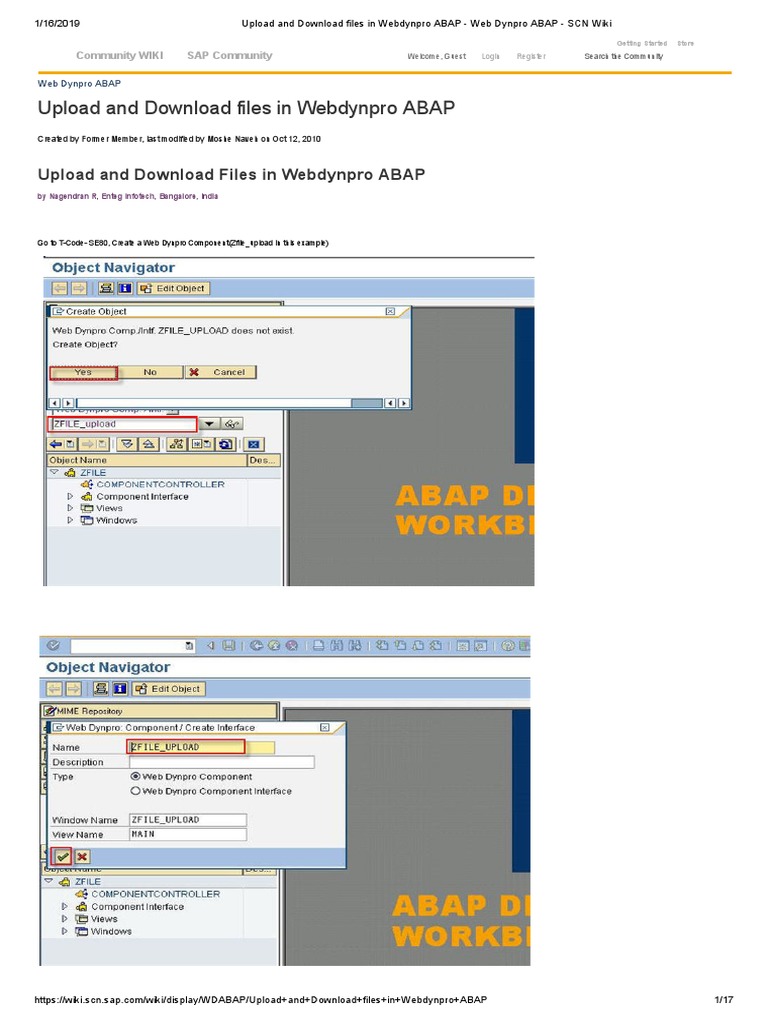 Upload and Download Files in Webdynpro ABAP - Web Dynpro ABAP - SCN Wiki... | PDF
