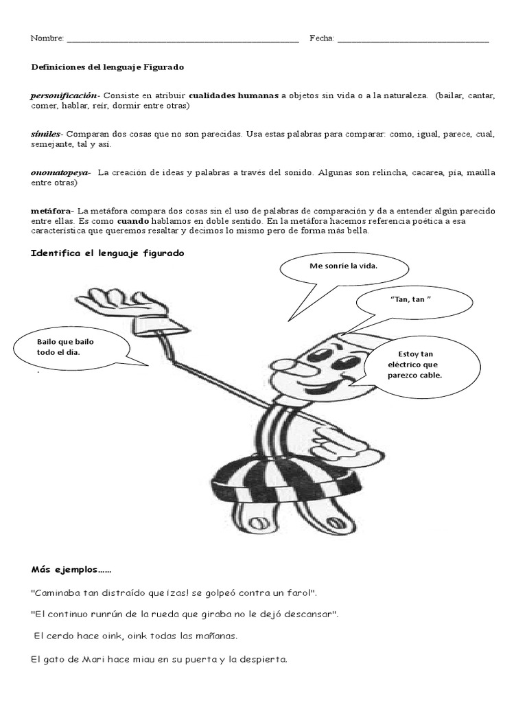 Símil, Metáfora, Personificación y Onomatopeya | PDF | Metáfora | Pollo