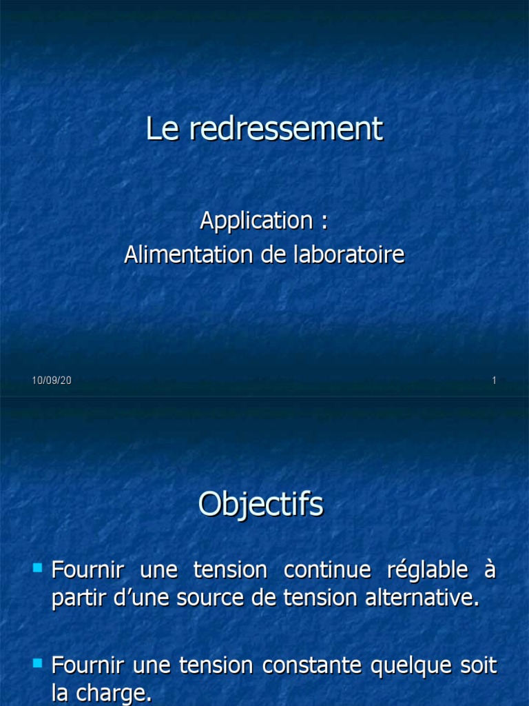 Alimentation de laboratoire : Redressement et Filtrage | PDF ...