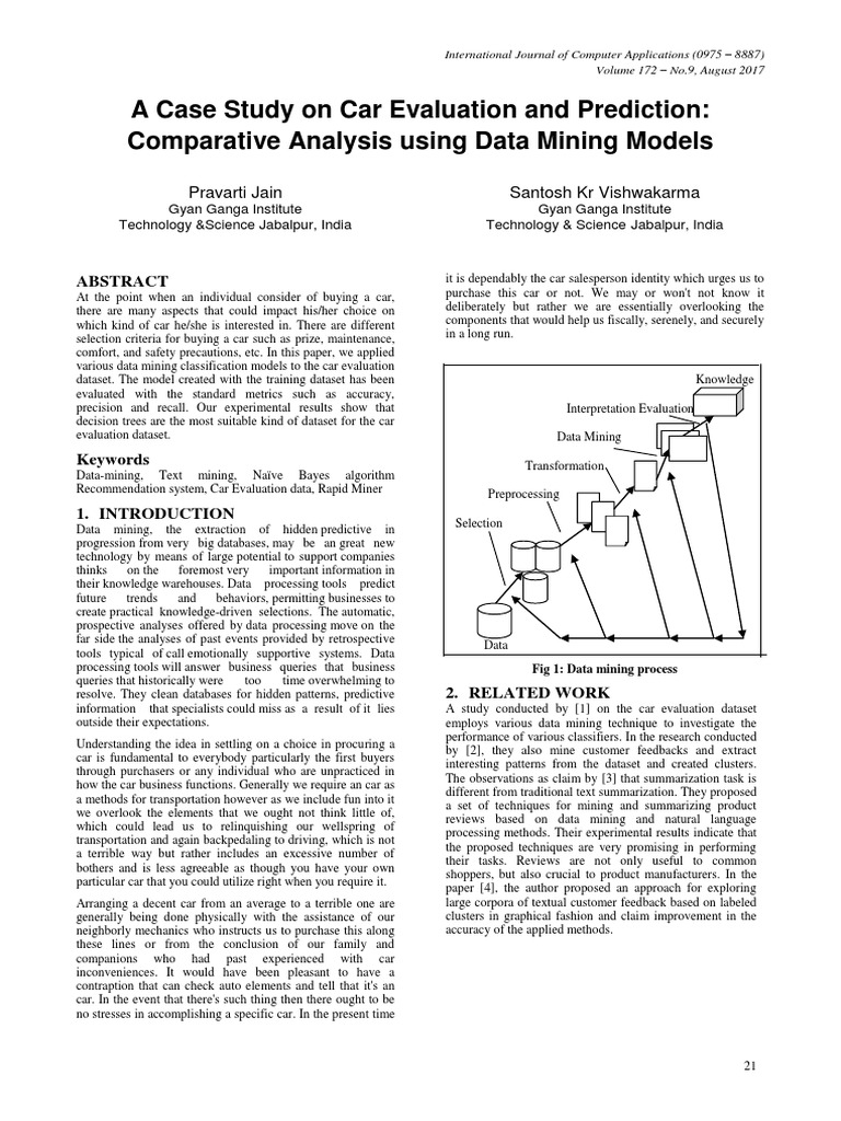 @ A Case Study On Car Evaluation and Prediction Comparative Analysis ...