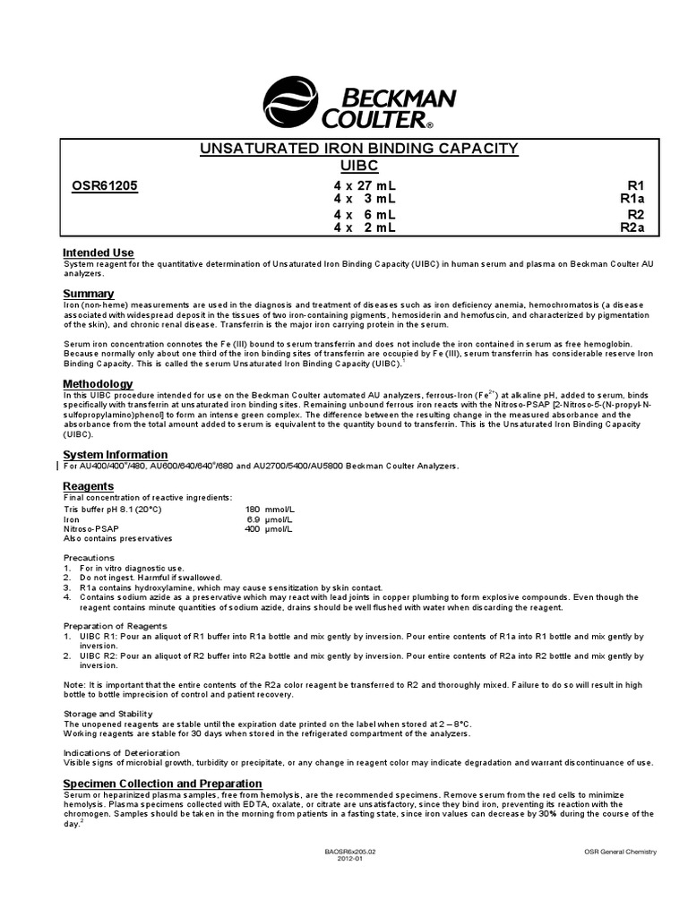 UIBC | PDF | Iron | Calibration