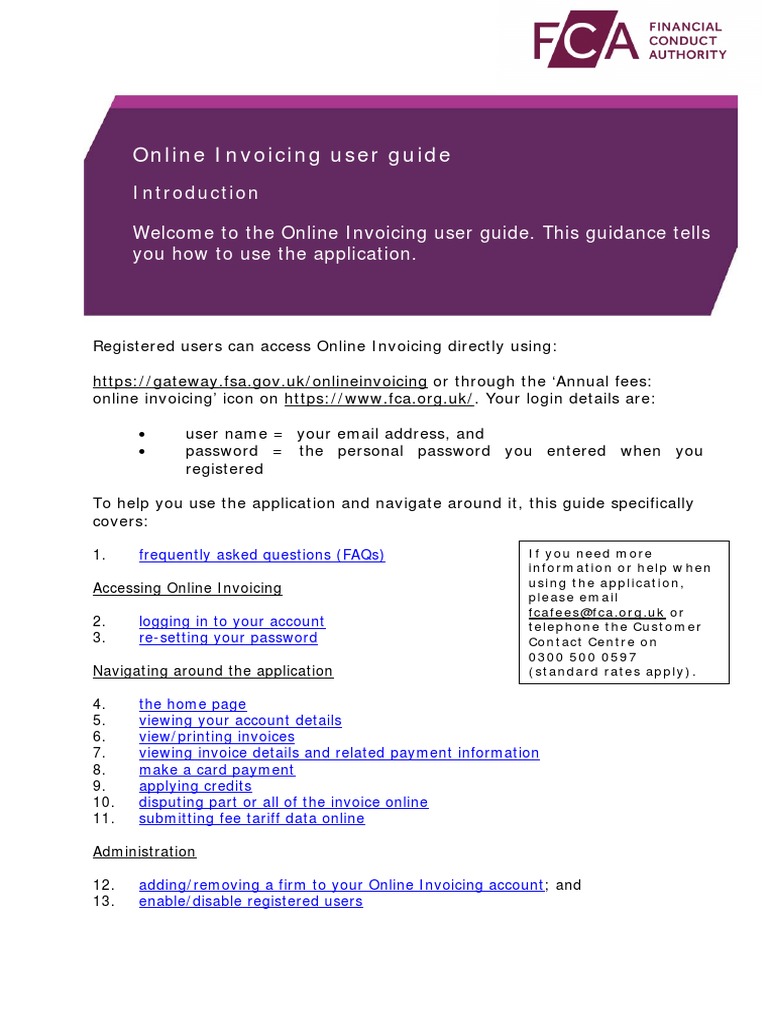 Online Invoicing User Guide | PDF | Credit Card | Invoice