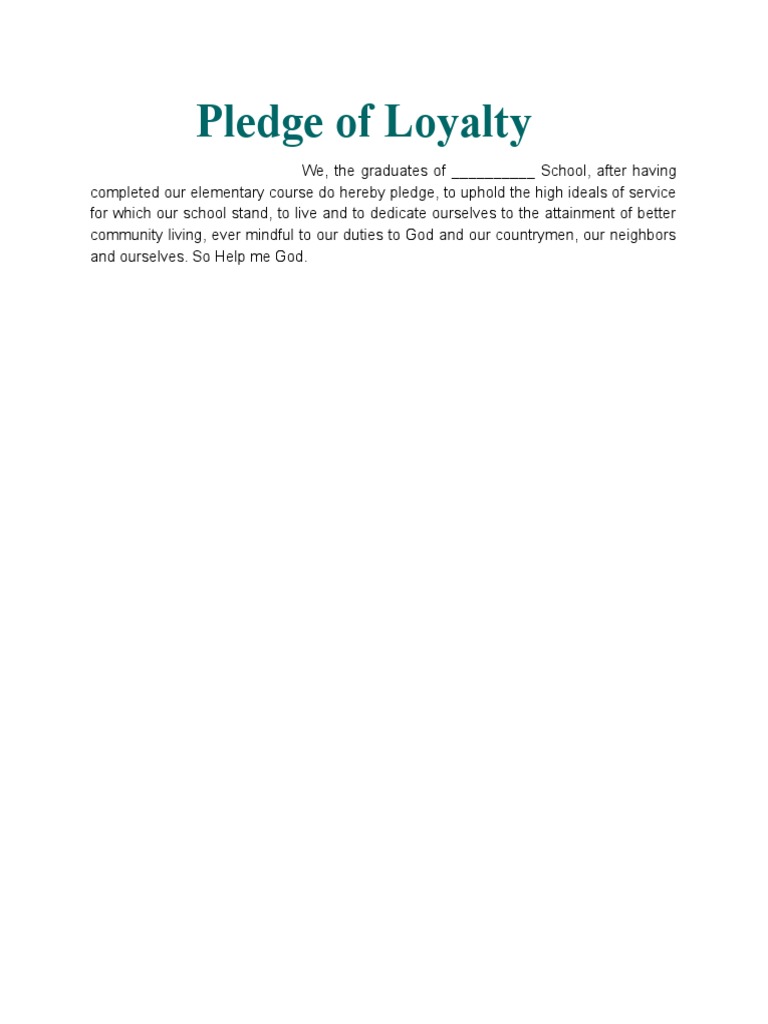 Pledge of Loyalty | PDF
