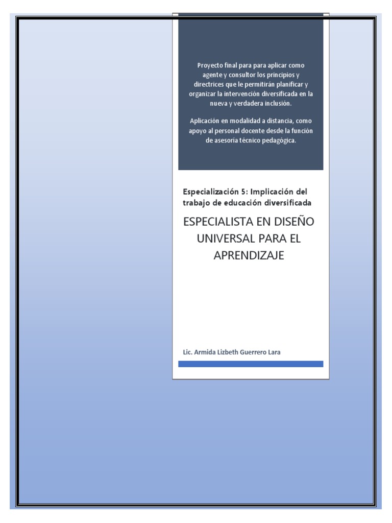 Proyecto DUA Final Lic. Armida Lizbeth Guerrero Lara PDF | PDF ...