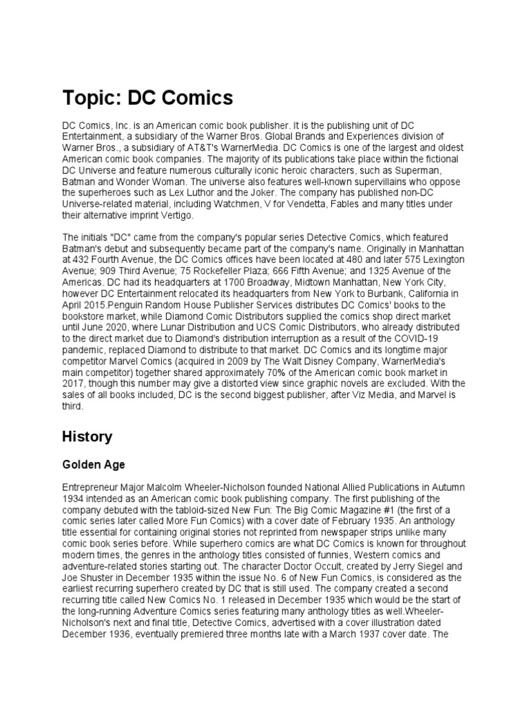 DC Comics Story | PDF | Dc Comics | Superman