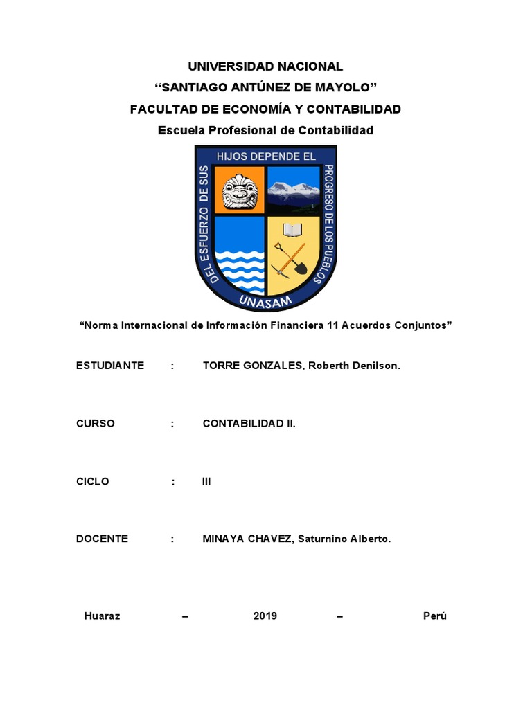 Análisis de La Niif 11 | PDF | normas internacionales de INFORMACION ...