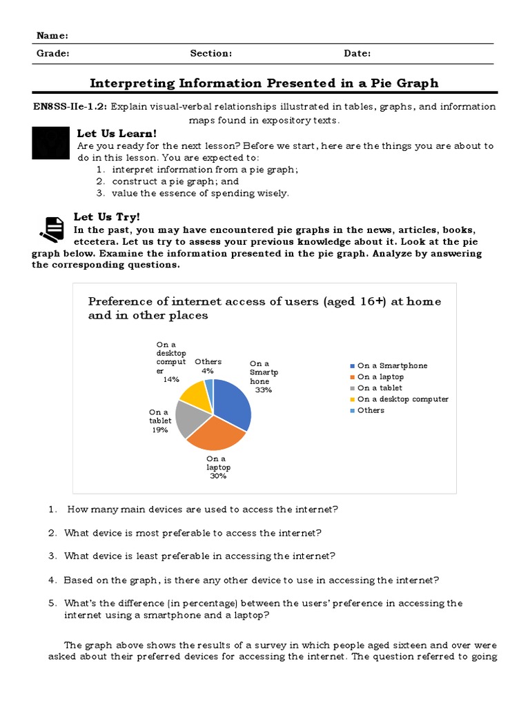 Interpreting Information Presented in A Pie Graph: Let Us Learn! | PDF ...