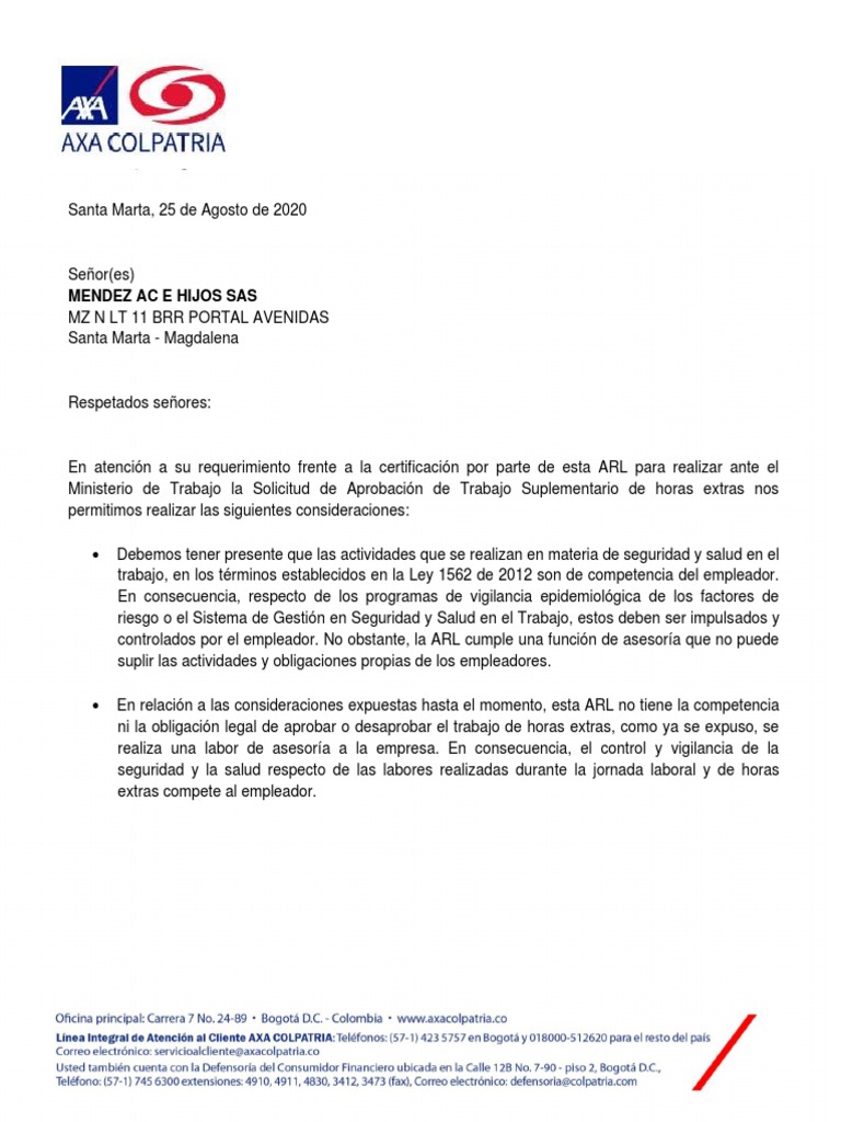 3-Certificado Arl | PDF | Seguridad y salud ocupacional | Labor