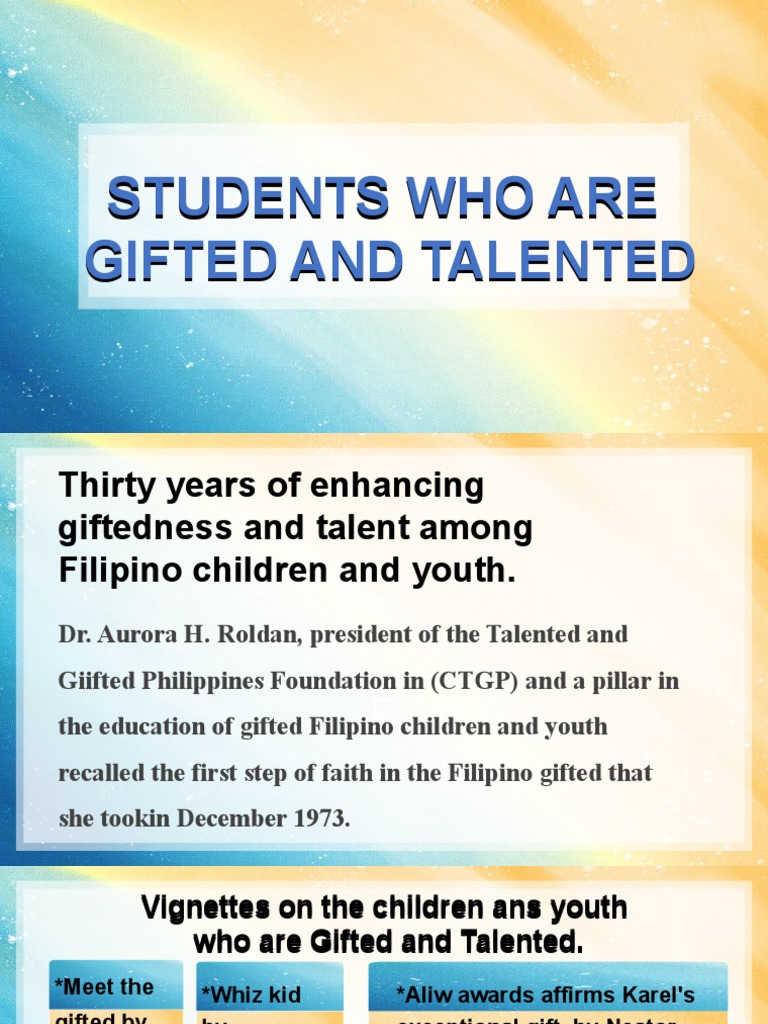 Students Who Are Gifted and Talented | PDF | Intellectual Giftedness ...