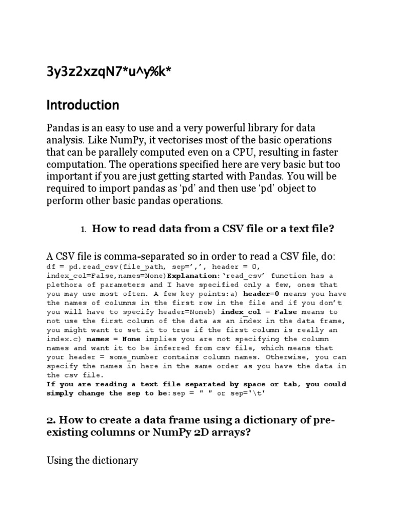 3Y3Z2Xzqn7 U Y%K : 2. How To Create A Data Frame Using A Dictionary of Pre-Existing Columns or ...