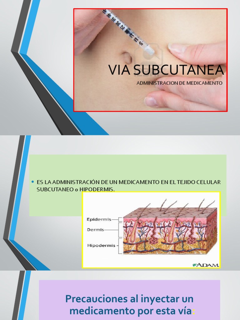 3.via Subcutanea | PDF | Inyección (medicina) | Medicamentos con receta