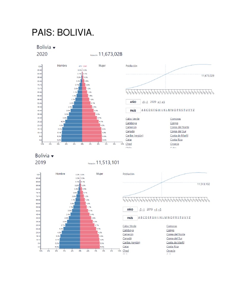 Piramide Poblacional BOLIVIA | PDF