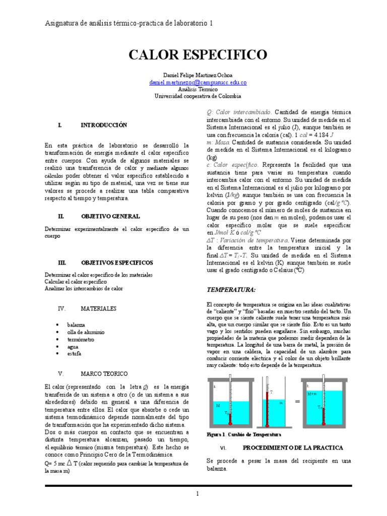 Calor-Especifico - Analisis Termico | PDF | Calor | Temperatura