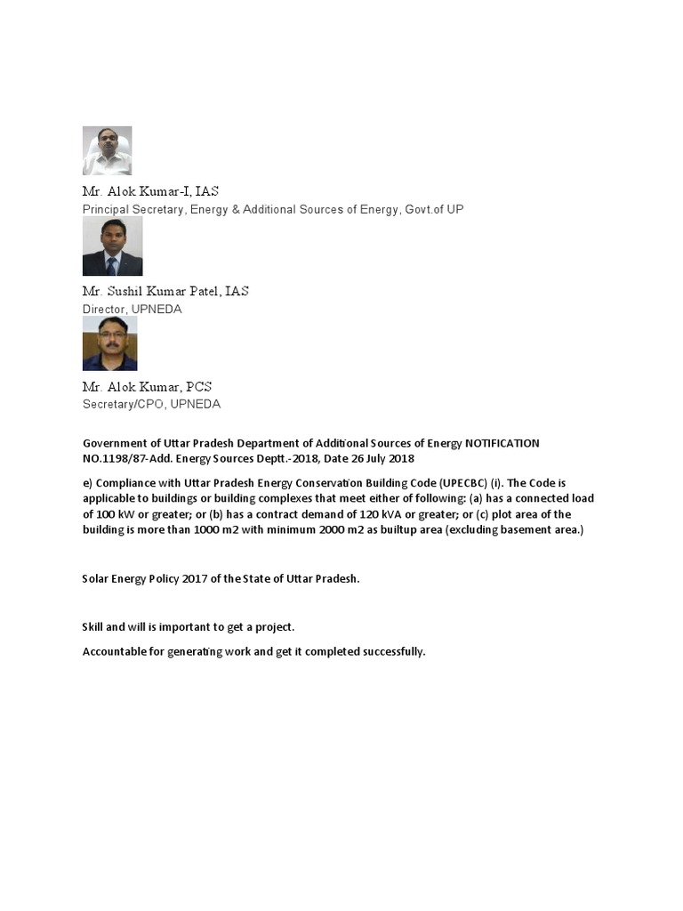 Mr. Alok Kumar-I, IAS: Principal Secretary, Energy & Additional Sources ...