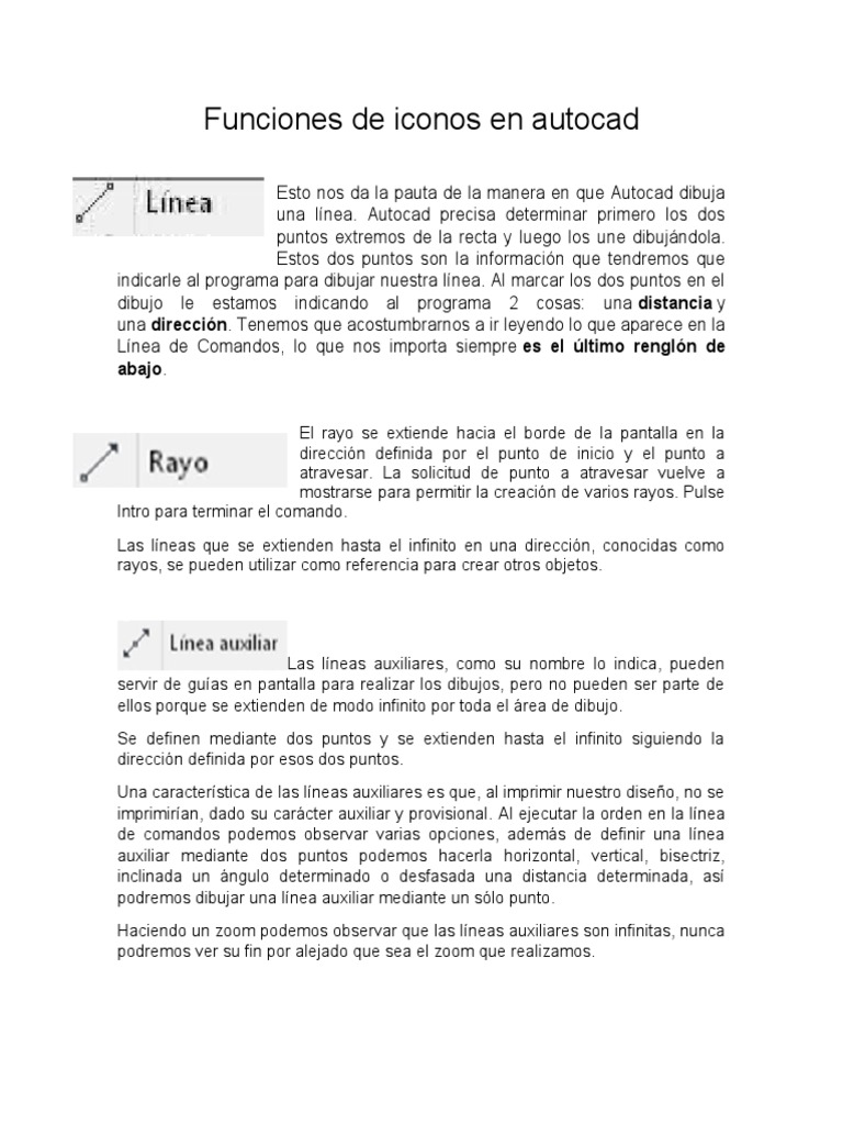 Funciones de Iconos en Autocad | PDF | Elipse | Geometría analítica