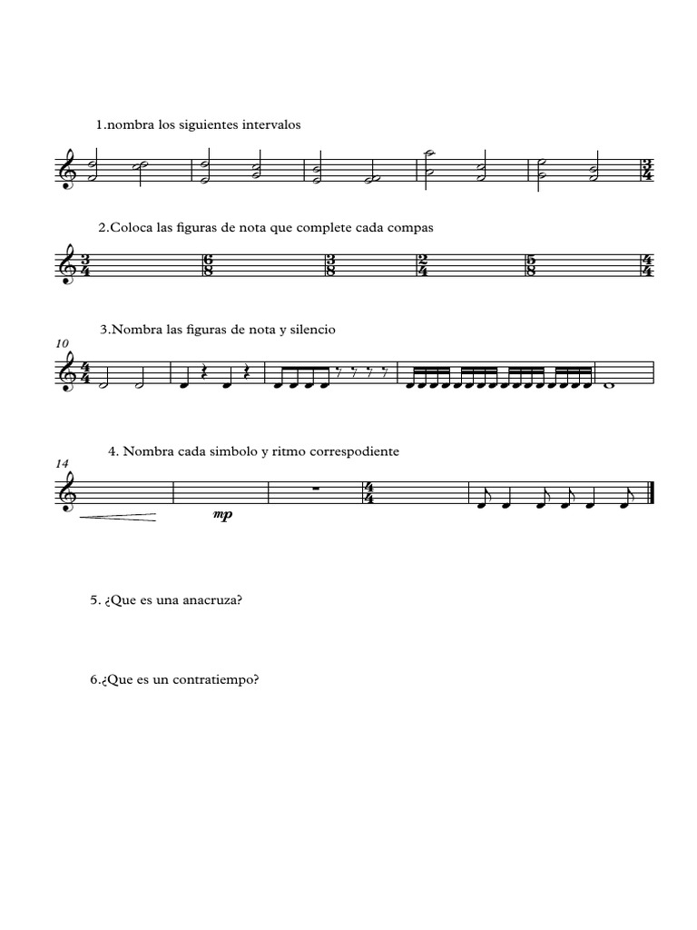 Examen de Lenguaje Musical 3 | PDF