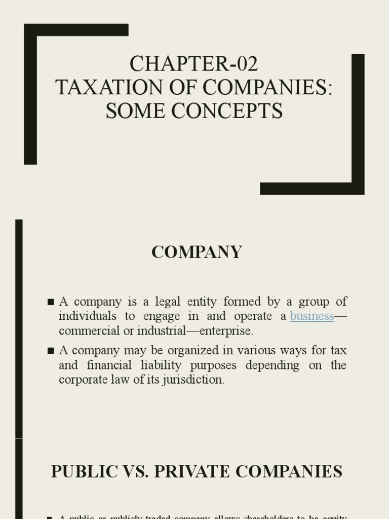 Taxation Concepts for Companies in Bangladesh | PDF | Privately Held ...