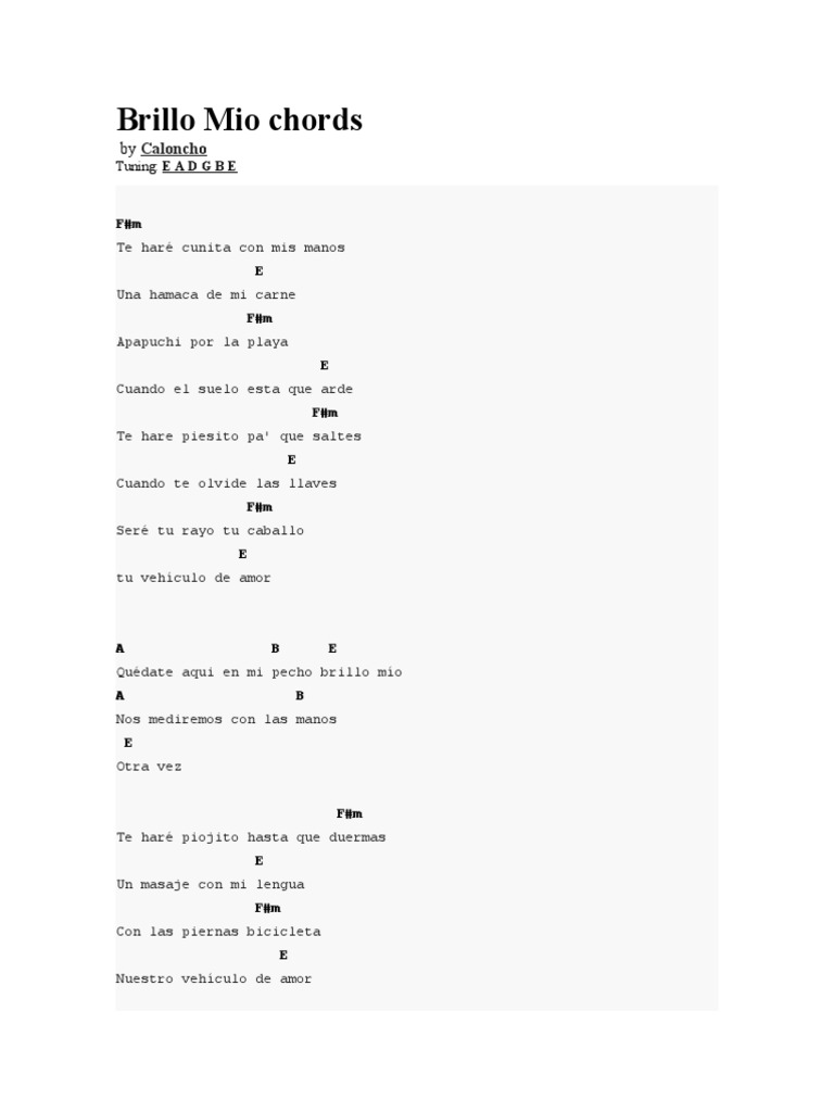 Brillo Mio Chords | PDF