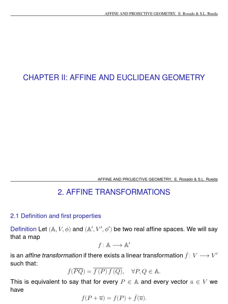 Affine and Euclidean Geometry | PDF | Eigenvalues And Eigenvectors | Vector Space