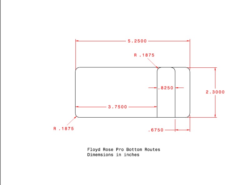 Floyd Rose Pro Tremolo Routing Templates (Bottom View) PDF | PDF