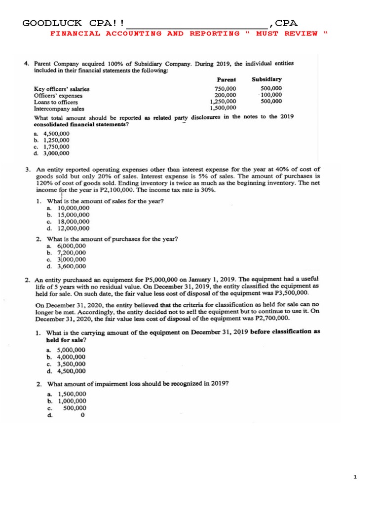 GOODLUCK CPA!! - , CPA: Financial Accounting and Reporting " Must ...