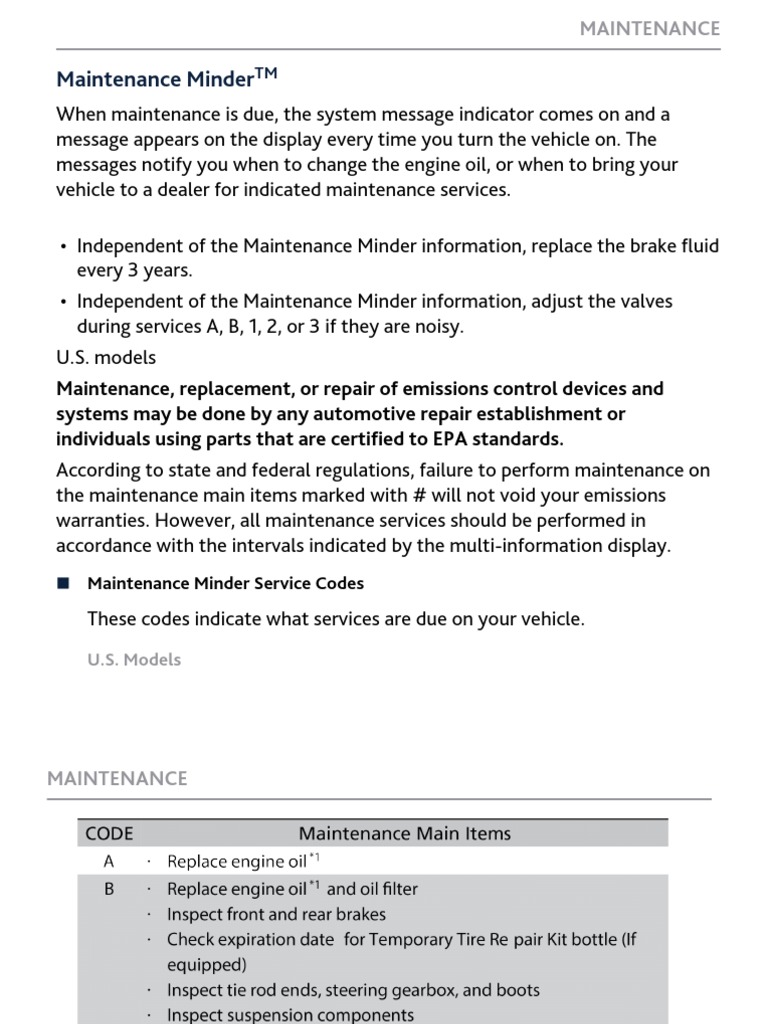 Maintenance Minder | PDF