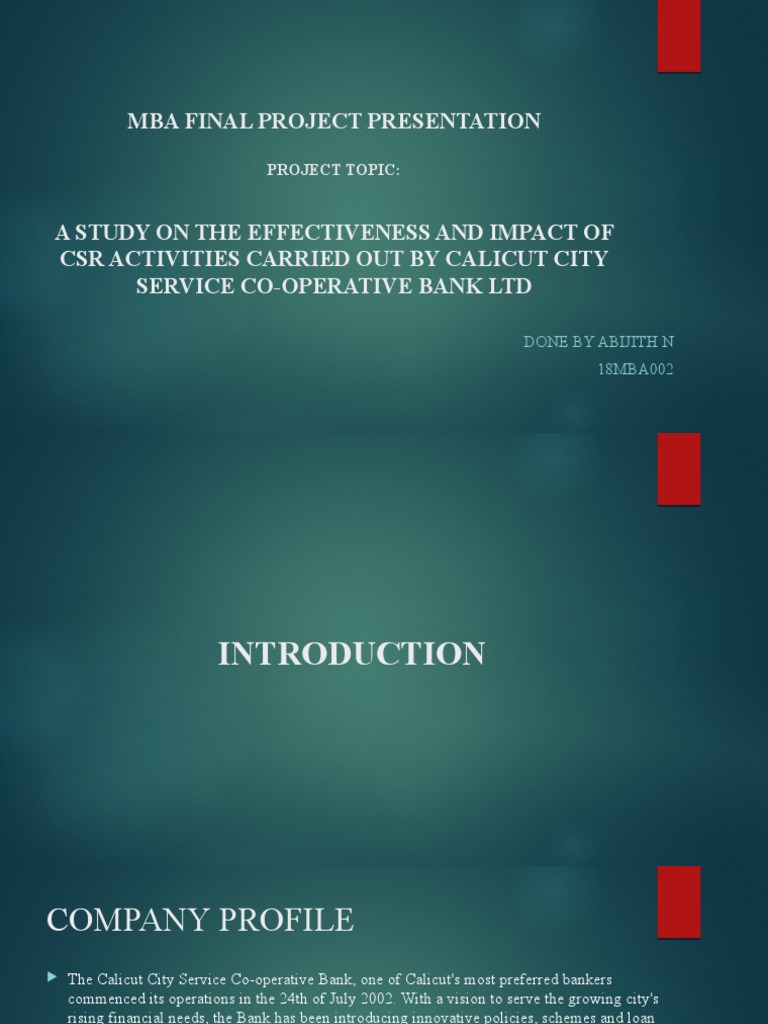Mba Final Project Presentation | PDF | Corporate Social Responsibility ...