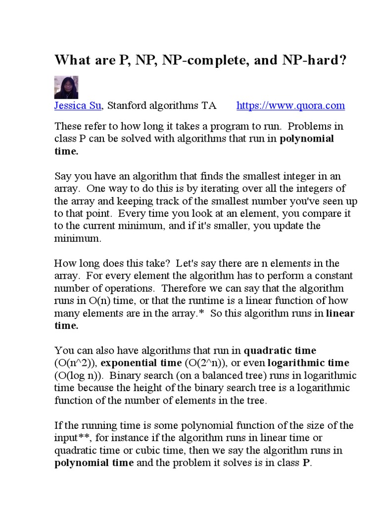 P NP NPC and NPH | PDF | Time Complexity | Theoretical Computer Science