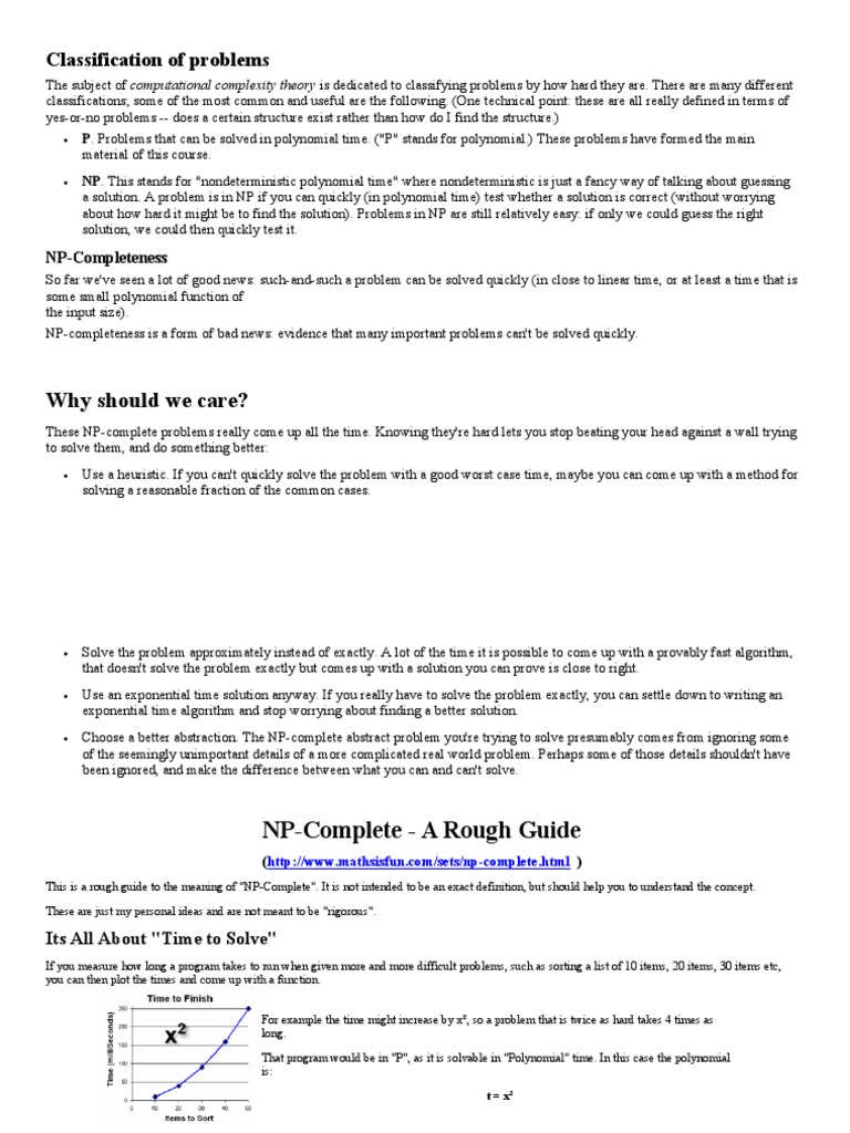Np Completeness Understanding Hard Computational Problems Pdf Time Complexity