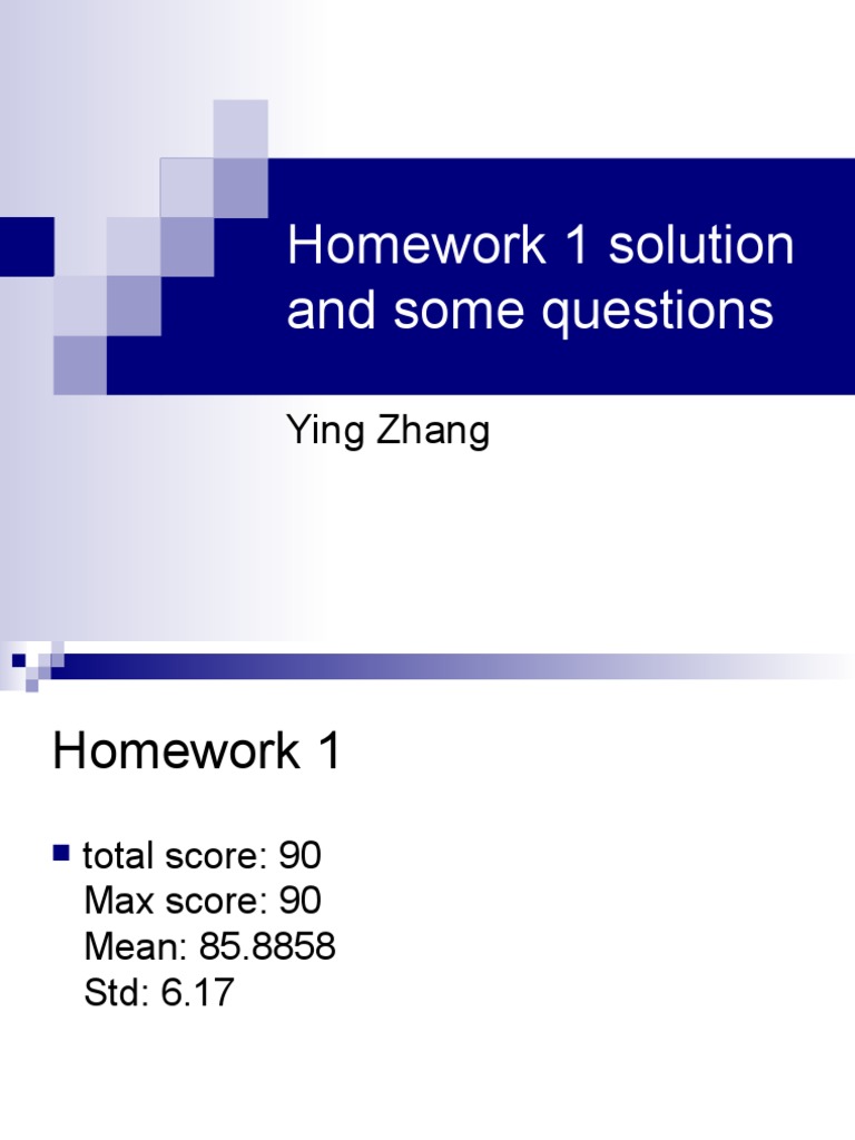 Homework 1 Solution and Some Questions: Ying Zhang | PDF | Network ...